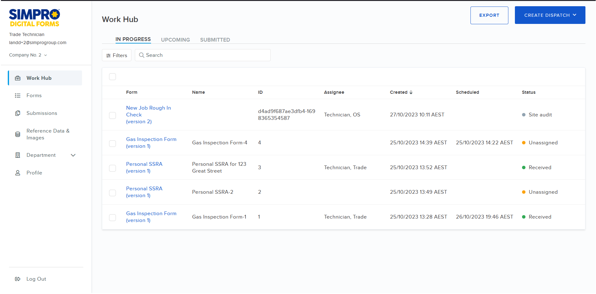 How to Dispatch Forms | Simpro