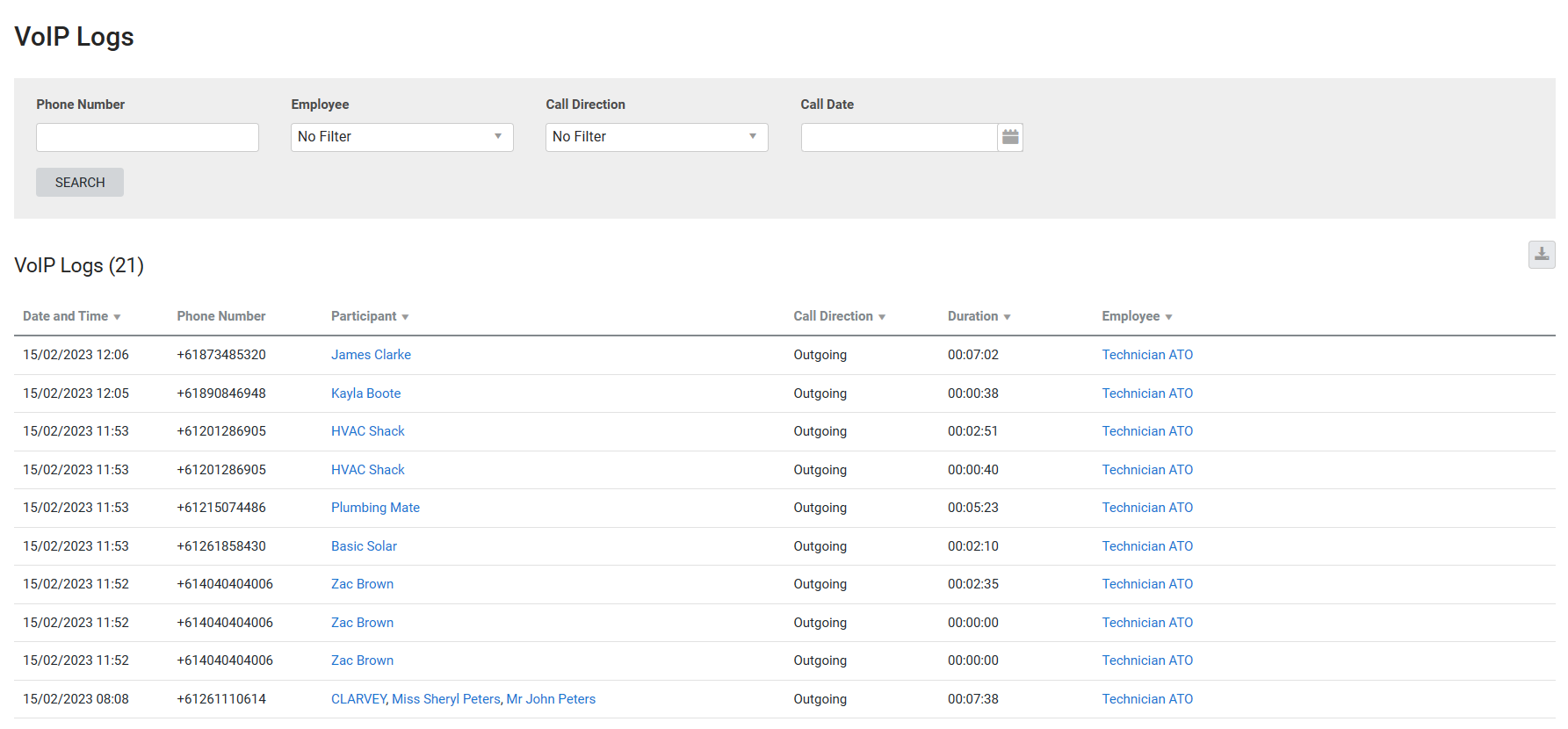 How to Use the VoIP Report | Simpro