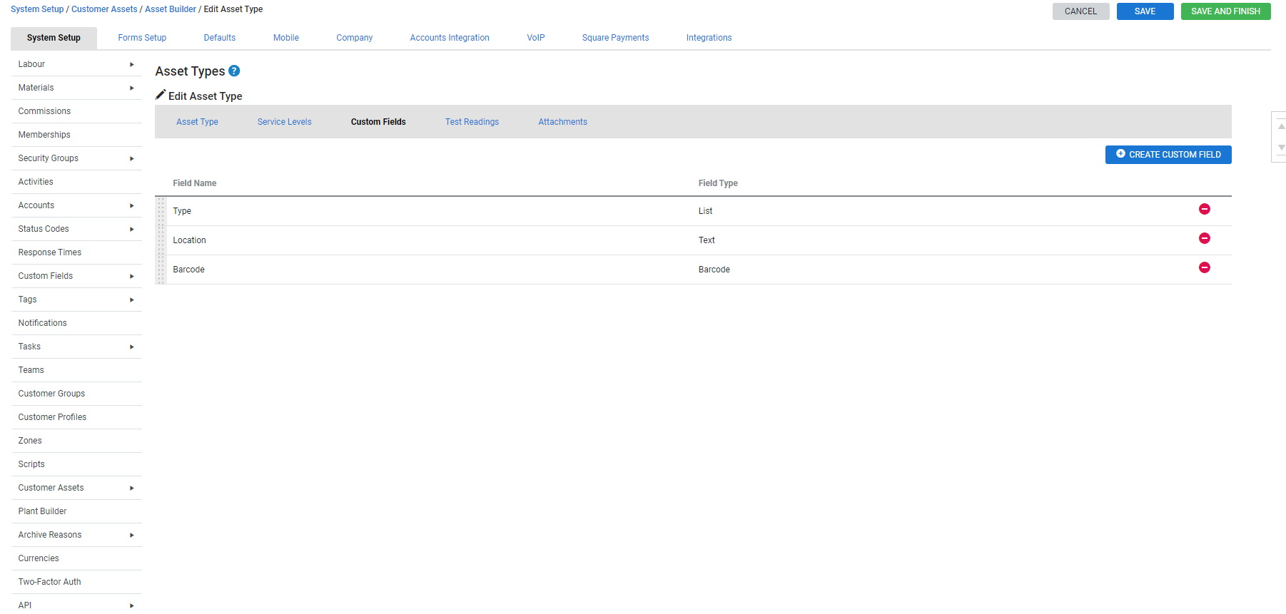 Create Asset Types | Simpro